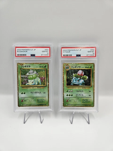 SEQUENTIAL PSA 10 Bulbasaur 001 & Ivysaur 002 CLF Collezione ...
