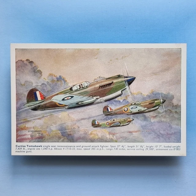 WW2 AIRCRAFT POSTCARD C1940 RAF Curtiss Tomahawk Fighter EUR 6,83 ...
