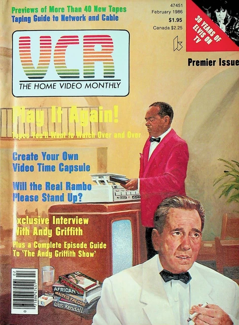 1986 VCR HOME Video Monthly Magazine Andy Griffith Humphrey Bogart ...
