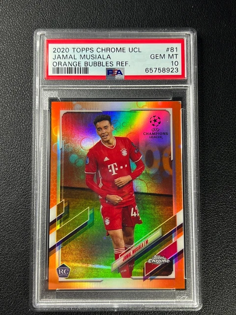 JAMAL MUSIALA PSA 10 2020 Topps Chrome Ucl #81 Orange Bubbles Refractor Ssp Rc EUR 51,49 ...