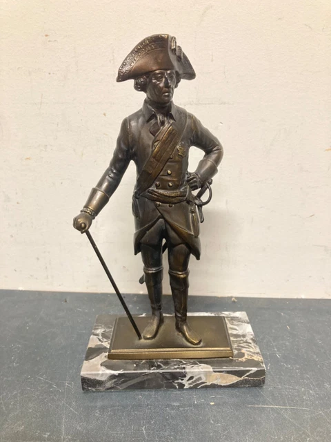 VINTAGE BRONZE STATUE of Lord Nelson ? On Marble Base, 27cm Tall $89.00 ...