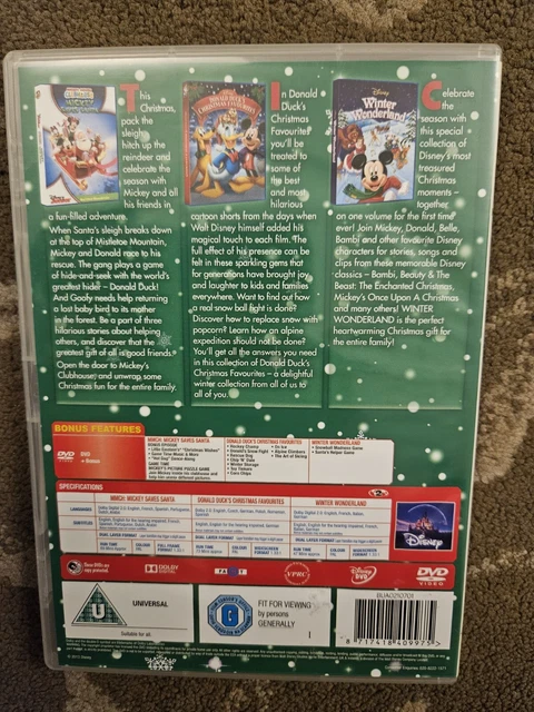 DISNEY CHRISTMAS COLLECTION Dvd 3 Disc Set Mickey Mouse Donald Duck ...