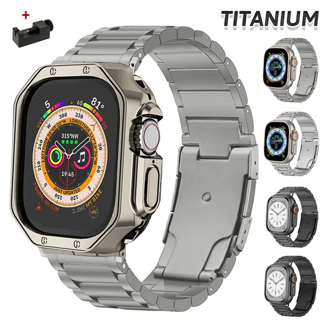 CASE+BAND TITANIUM METAL Strap For Apple Watch Series SE 9 8 7 6 5 ...