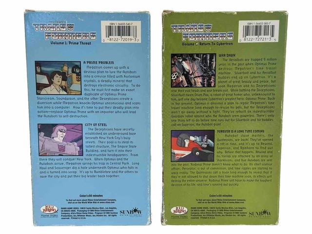 TRANSFORMERS TV CARTOON KIDS VHS VOLUME 1 PRIME THREAT Vol 5 Return To ...