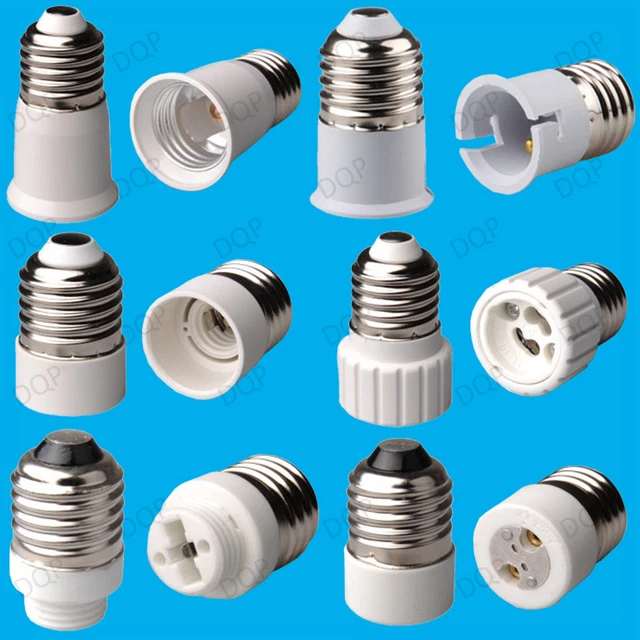 10X (TEN) E27 Light Bulb Socket to E14 B22 MR16 GU10 G9 Lamp Adaptors Converters £16.99 ...