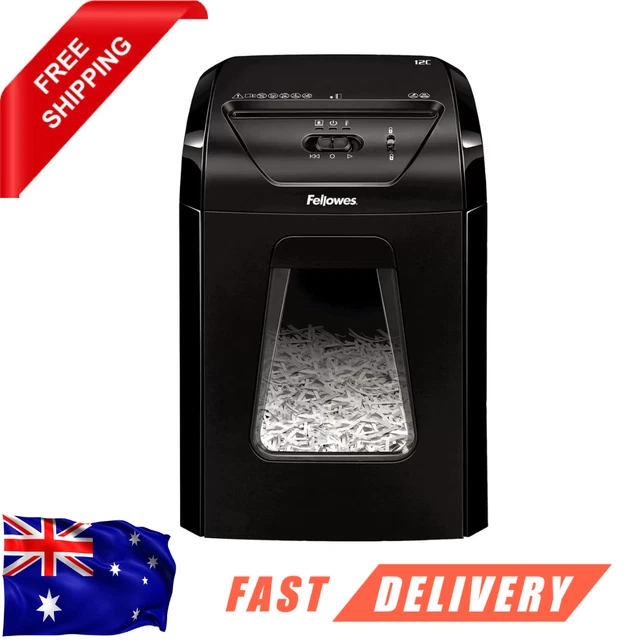 FELLOWES POWERSHRED 12C 12-Sheet Cross-Cut Professional Paper Shredder ...