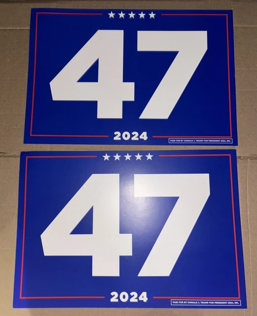 DONALD TRUMP “47” Campaign Signs 2024 Official Trump/Vance Blue 2 Signs ...