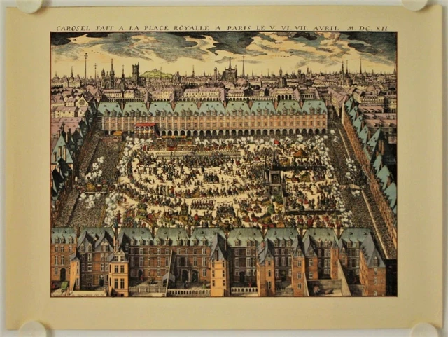 AFFICHE CARTE PLACE ROYALE DE PARIS - DERVEAUX Reproduction EUR 45,00 ...