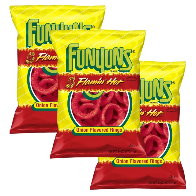 FUNYUNS ONION FLAVORED Rings FLAMIN' HOT Zesty Snack 6oz 3 Bags $36.09 ...