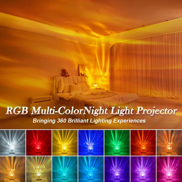 NORTHERN LIGHTS PROJECTOR, 15 White Noise Machine Bluetooth RGB Lights ...