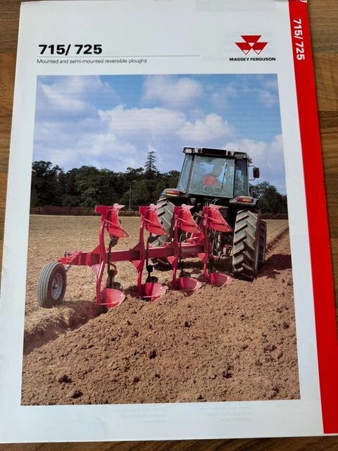 ORIGINAL MASSEY FERGUSON 715/725 Reversible Plough Product Brochure 1992 £7.50 - PicClick UK