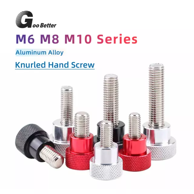 M6 M8 M10 Aluminium+Stainless Knurled Thumb Screws Hand Grip Knob Head ...