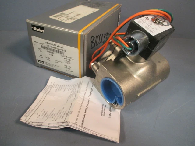 PARKER 2 WAY Solenoid Valve 1-1/2" Pipe 110/120V 50/60Hz 24F24C6180AAF4C05 £768.71 - PicClick UK