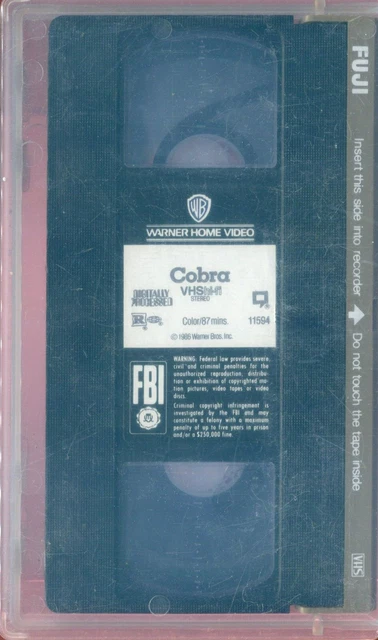 COBRA (VHS WARNER Bros. Movie, 1986) Sylvester Stallone £2.82 - PicClick UK