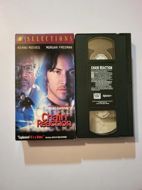CHAIN REACTION (VHS, 1996)KEANU REEVES, MORGAN FREEMAN used Tested Good ...