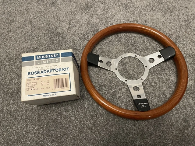 MOUNTNEY GT Wooden Steering Wheel & boss kit triumph stag etc £129.00 ...