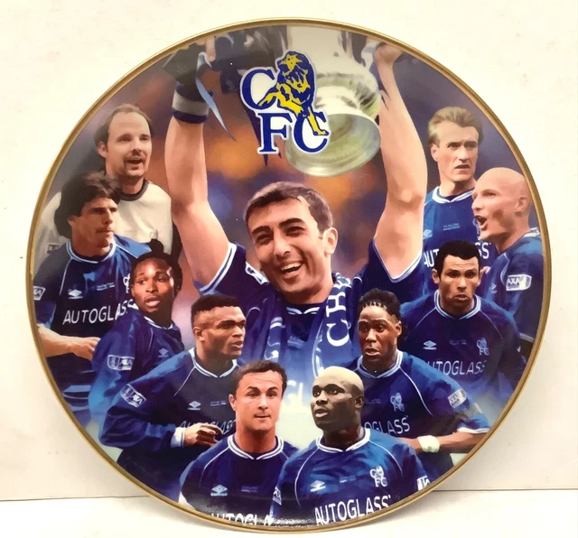 CHELSEA DANBURY MINT Plate 2000 FA Cup Champions Winners COA £19.95 ...
