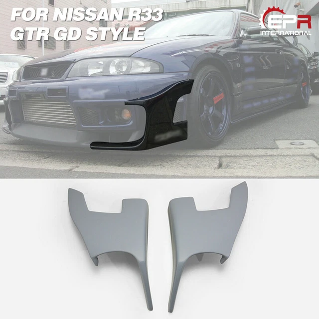FRP UNPAINTED FRONT Bumper Canards Body Kits 2Pcs For Nissan R33 GTR GD ...