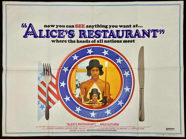 ALICE'S RESTAURANT ORIGINAL Quad Movie Cinema Poster Arthur Penn Arlo ...