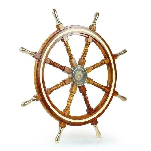 ROUE DE BATEAU en bois, grand casque de direction de bateau 36 pouces,... EUR 233,21 - PicClick FR