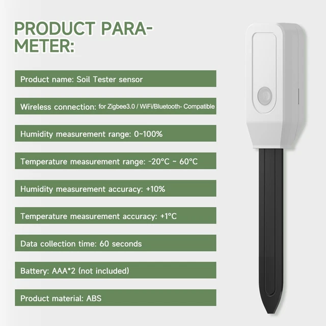 FOR TUYA WIFI For Zigbee Soil Sensor for Accurate Moisture Measurement ...