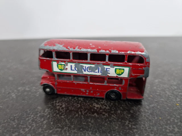 VINTAGE LESNEY MATCHBOX No.5 Red Double Decker Bus BP Longlife Series £ ...