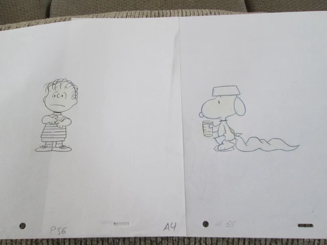 PEANUTS PRODUCTION CEL pencil Drawing 10 drawings Snoopy, Charlie Brown, Linus £555.79 - PicClick UK
