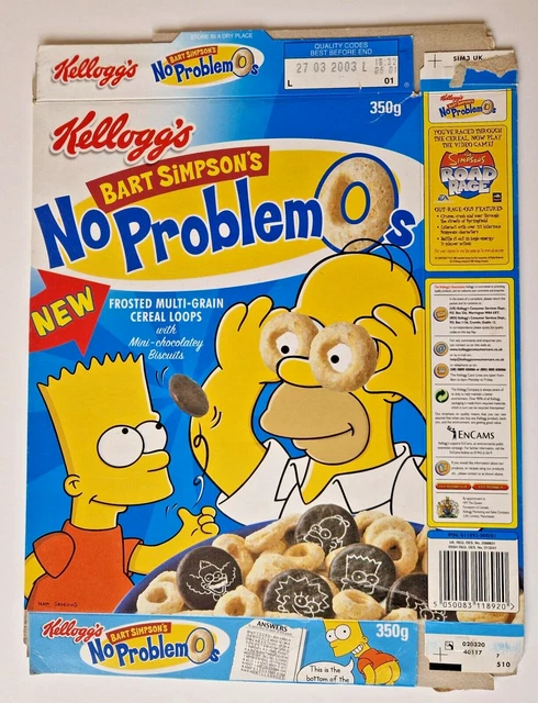 2002 KELLOGGS CEREAL The Simpsons No ProblemO's Bart & Homer Packet ...