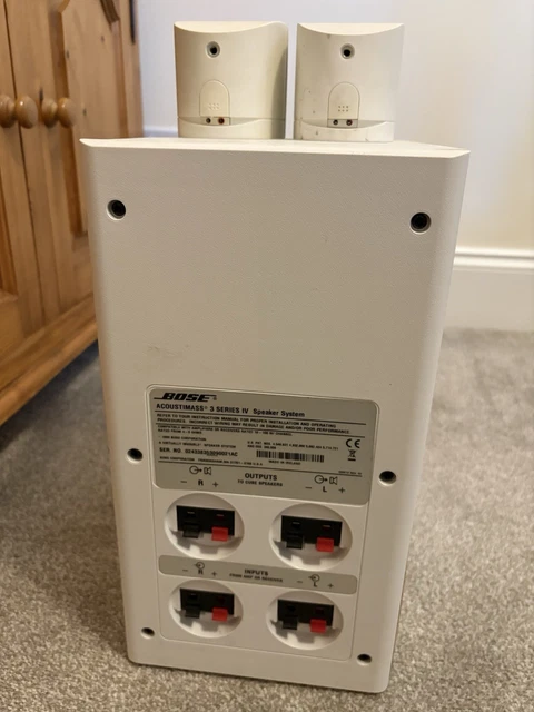 BOSE ACOUSTIMASS 3 Series IV 2.1 Speaker System White Subwoofer & 2 ...