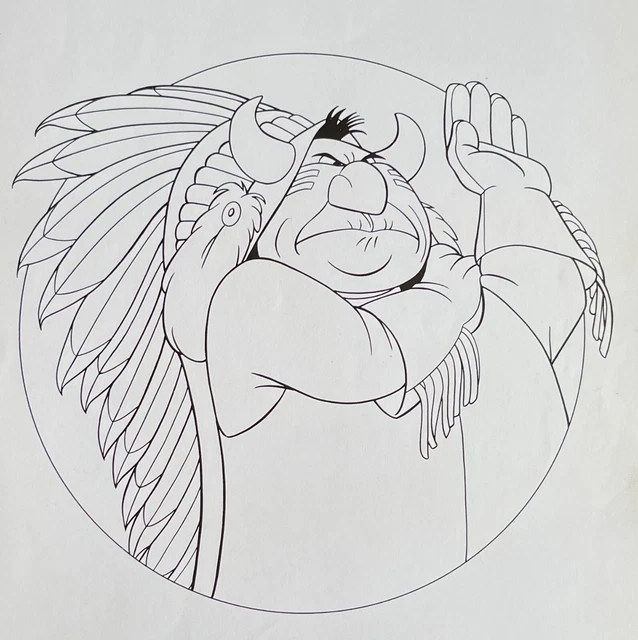 PETER PAN MODEL Sheet INDIAN CHIEF Publicity Art 1988 GREAT BIG LITTLE ...