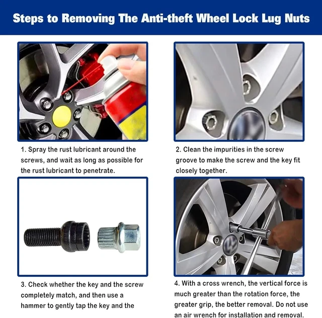 WHEEL LOCKING NUT Key Removal Kit For Mercedes Benz Anti-Theft Lock Lug ...