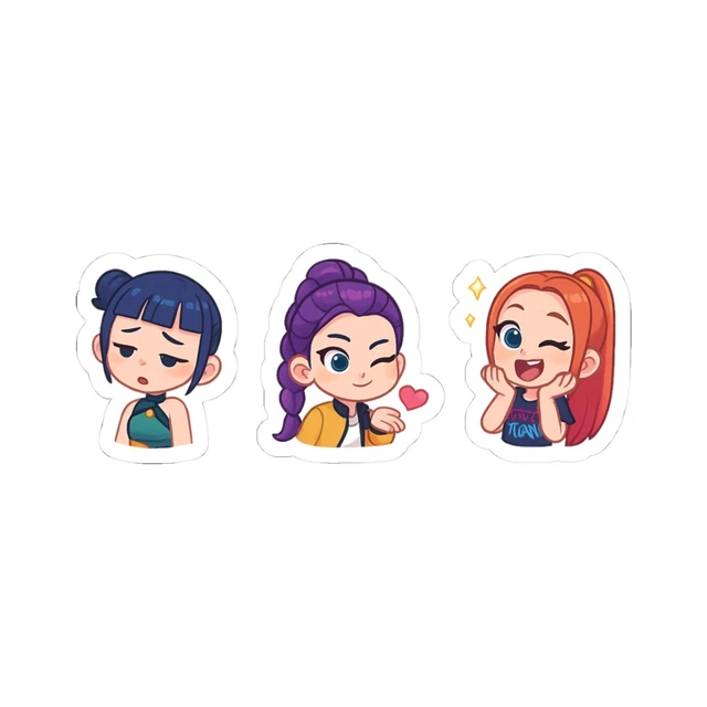 KISS-CUT STICKERS, HUNTRIX Kpop Demon Hunters Sticker Set, Laptop Decor ...