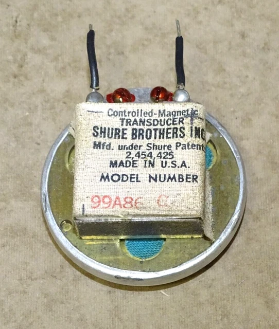 SHURE 99A86 MIC Element Controlled Magnetic Transducer, Good, Harp £61. ...