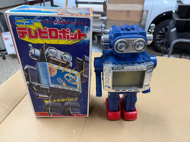 VINTAGE 1970S HORIKAWA SHOWA TELEVISION TV ROBOT TIN TOY JAPAN Working ...