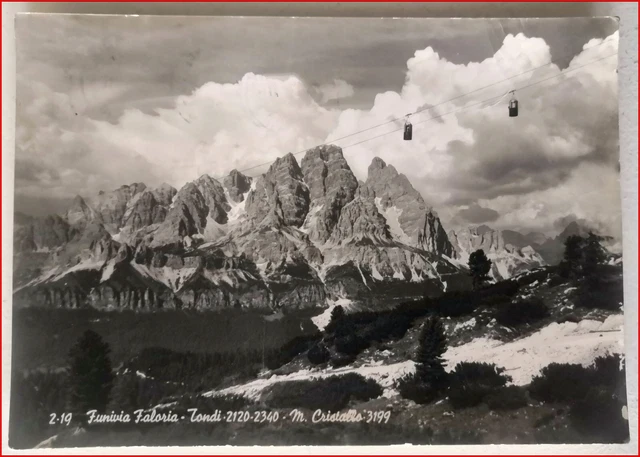 CARTOLINA D'EPOCA CORTINA d'Ampezzo Funivia Faloria Monte Cristallo ...