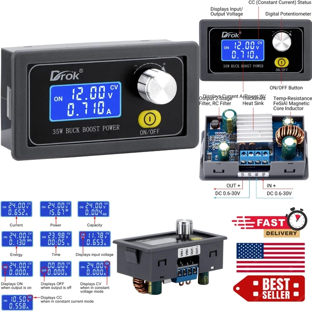 LCD DIGITAL DC Buck Boost Converter, 5V-30V Step Up/Down Voltage ...