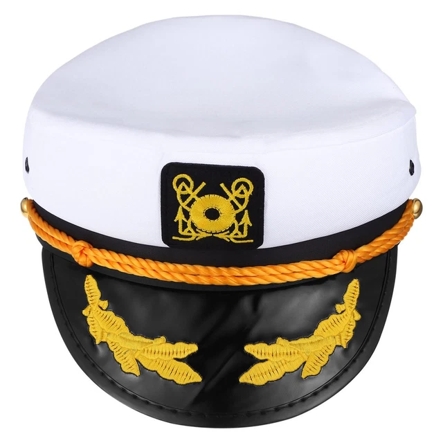 NAVY CAPTAIN HAT Boat Captain Hat Adjustable Navy Cap Stylish Marine ...
