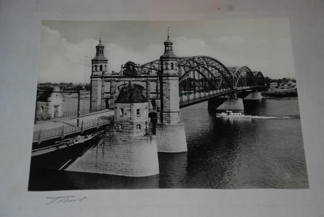 OLD S/W PHOTO - Tilsit: Queen Louise Bridge 1939 approx. 23.5 x17.5 cm ...