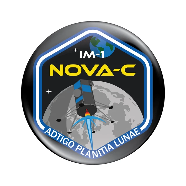 NOVA-C IM-1 MISSION Patch Button Badge 58mm (2.25") Spacex Nova-C Luna ...