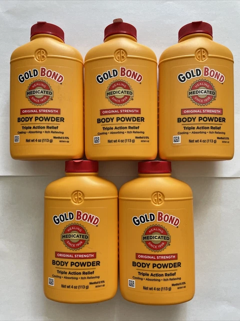 5 GOLD BOND Body Powder Medicated Triple Relief 4 oz WITH TALC Original ...