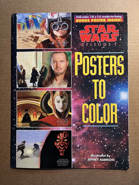 STAR WARS EPISODE I The Phantom Menace Posters To Color Coloring Book £ ...