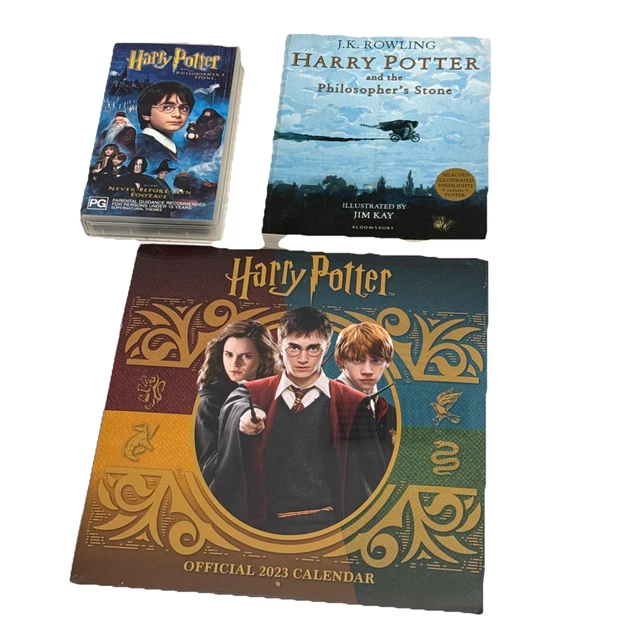 HARRY POTTER BUNDLE Calendar With Poster, Book, VHS Video Philosophers ...
