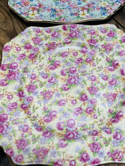 ROYAL WINTON GRIMWADES English rose Chintz Ascot-shaped Luncheon Plate ...