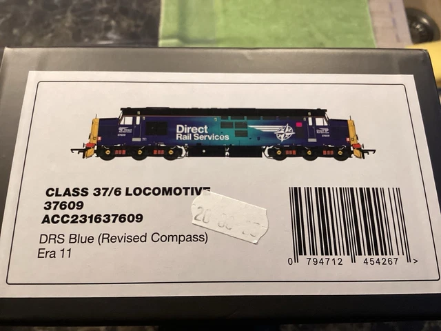 ACCURASCALE CLASS 37/6 37609 DRS Blue (Revised Compass) oo Gauge Brand ...