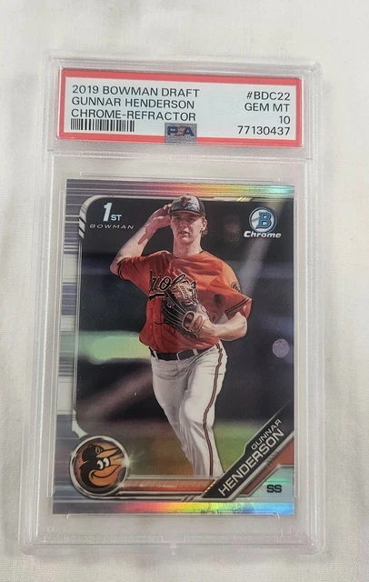 2019 BOWMAN CHROME Draft Gunnar Henderson réfracteur #BDC22 PSA 10 QTY EUR 168,47 - PicClick FR