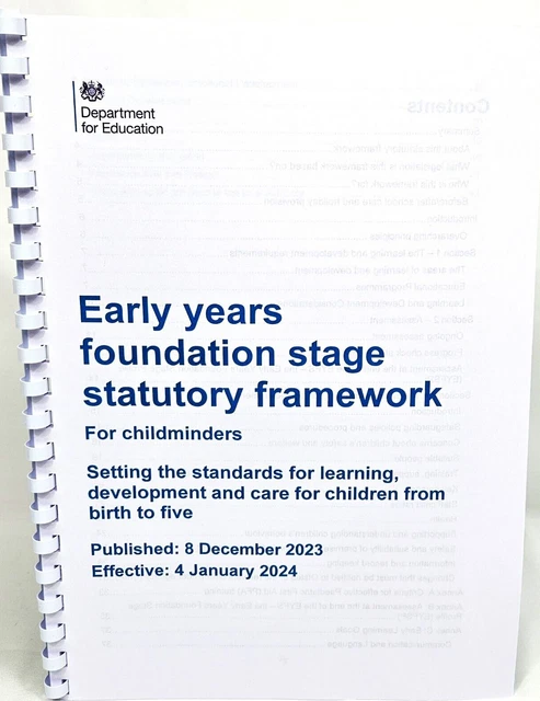 2024 EARLY YEARS Foundation Stage EYFS Statutory framework for ...