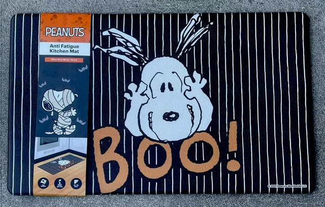 PEANUTS ANTI FATIGUE Snoopy Kitchen Padded Floor Mat 18”X30” Halloween ...