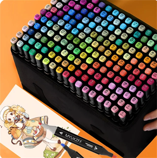 168 COLORS DUAL Tip Twin Marker Pens Set Artist Sketch For Markers ...