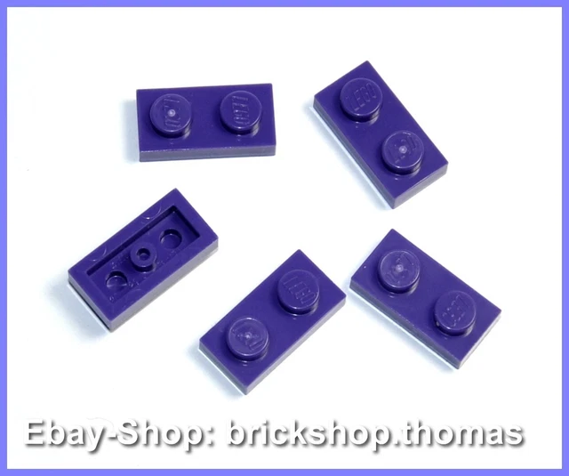 LEGO 5 X Platte (1 x 2) Platten lila - 3023 Dark Purple Plate Plates ...