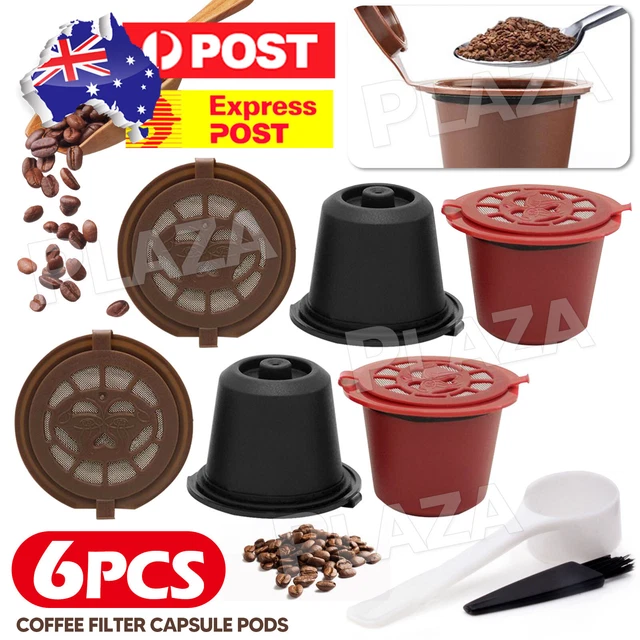 6PCS REFILLABLE REUSABLE Coffee Filter Capsule Pods For Nespresso Maker ...